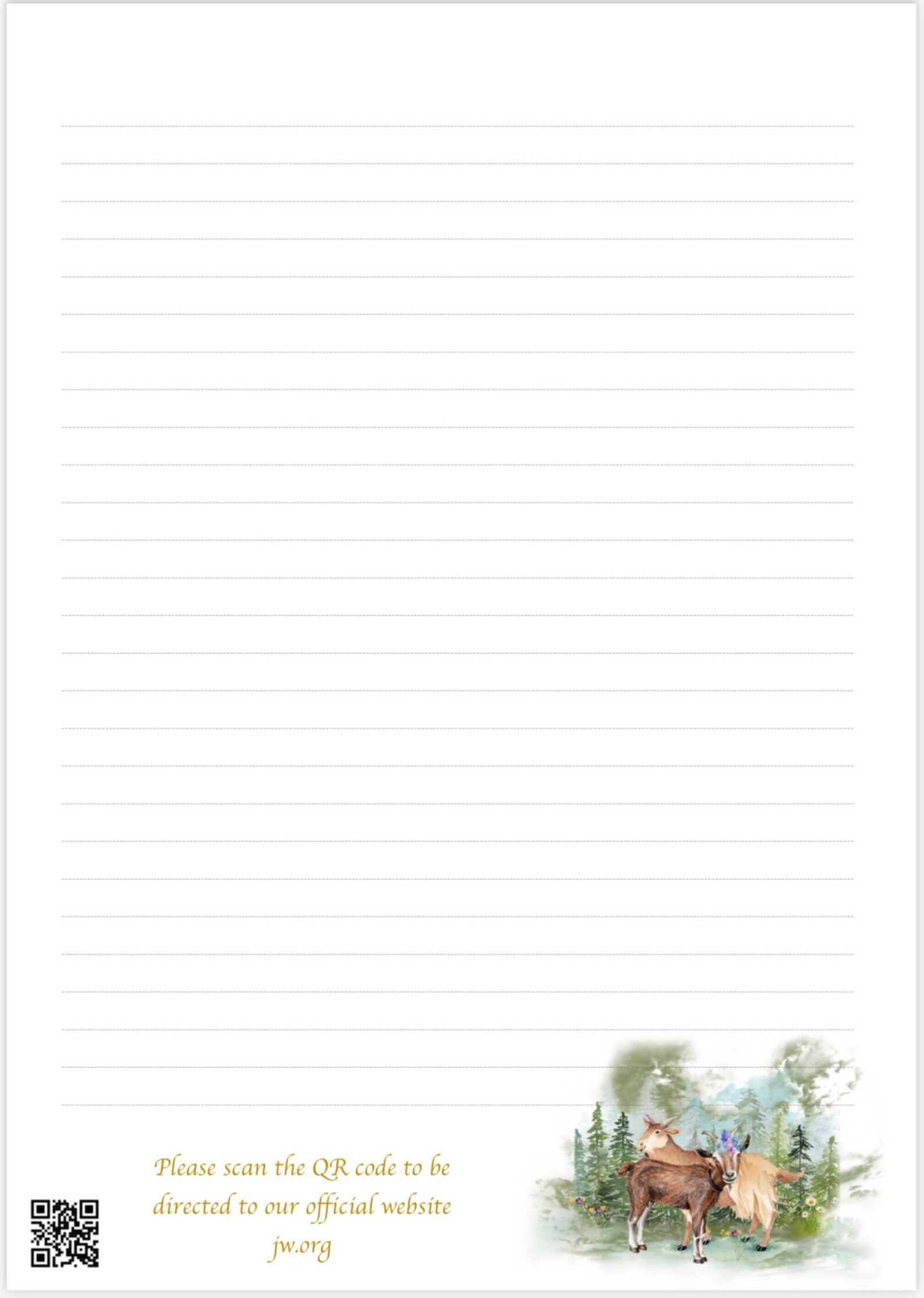 JW Cute Goats Letter Writing Template Digital Download for - Etsy