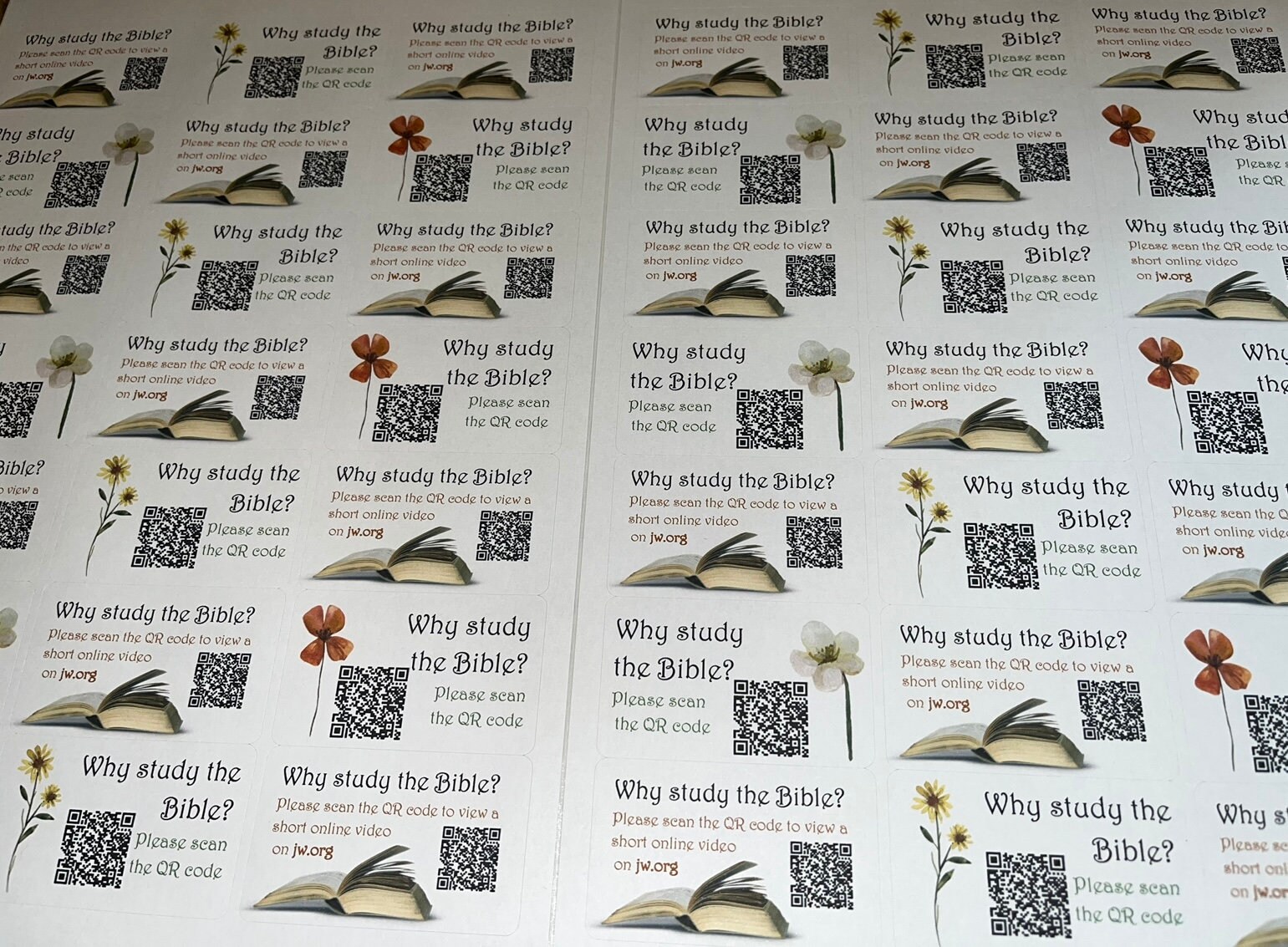 JW Stickers Why Study the Bible? Features the QR Code Which Takes the ...