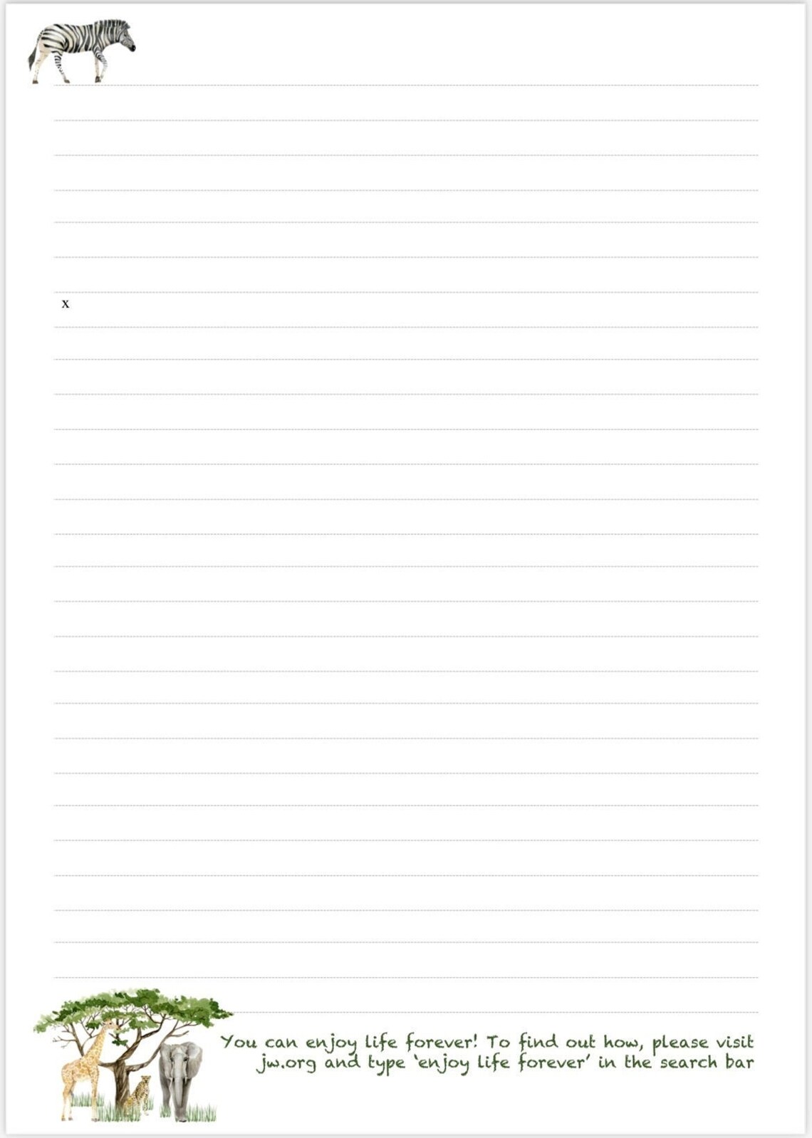 JW Enjoy Life Forever Letter Writing Paper Lined and - Etsy