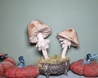 Hand Sewn Fabric Mushrooms Fungi Soft Sculpture Textile - Etsy