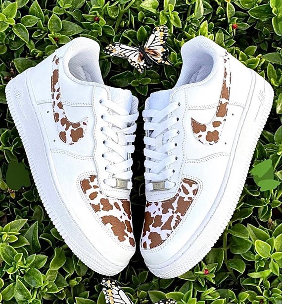 Custom Cow Air Force 1 Brown Cow Print Af1s Custom Cow - Etsy