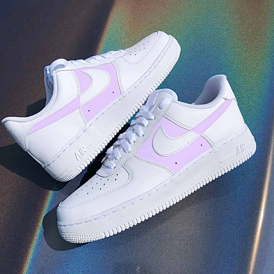 Custom Air Force 1 Light Purple / Lilac Colorblock Lilac Air Force 1s ...