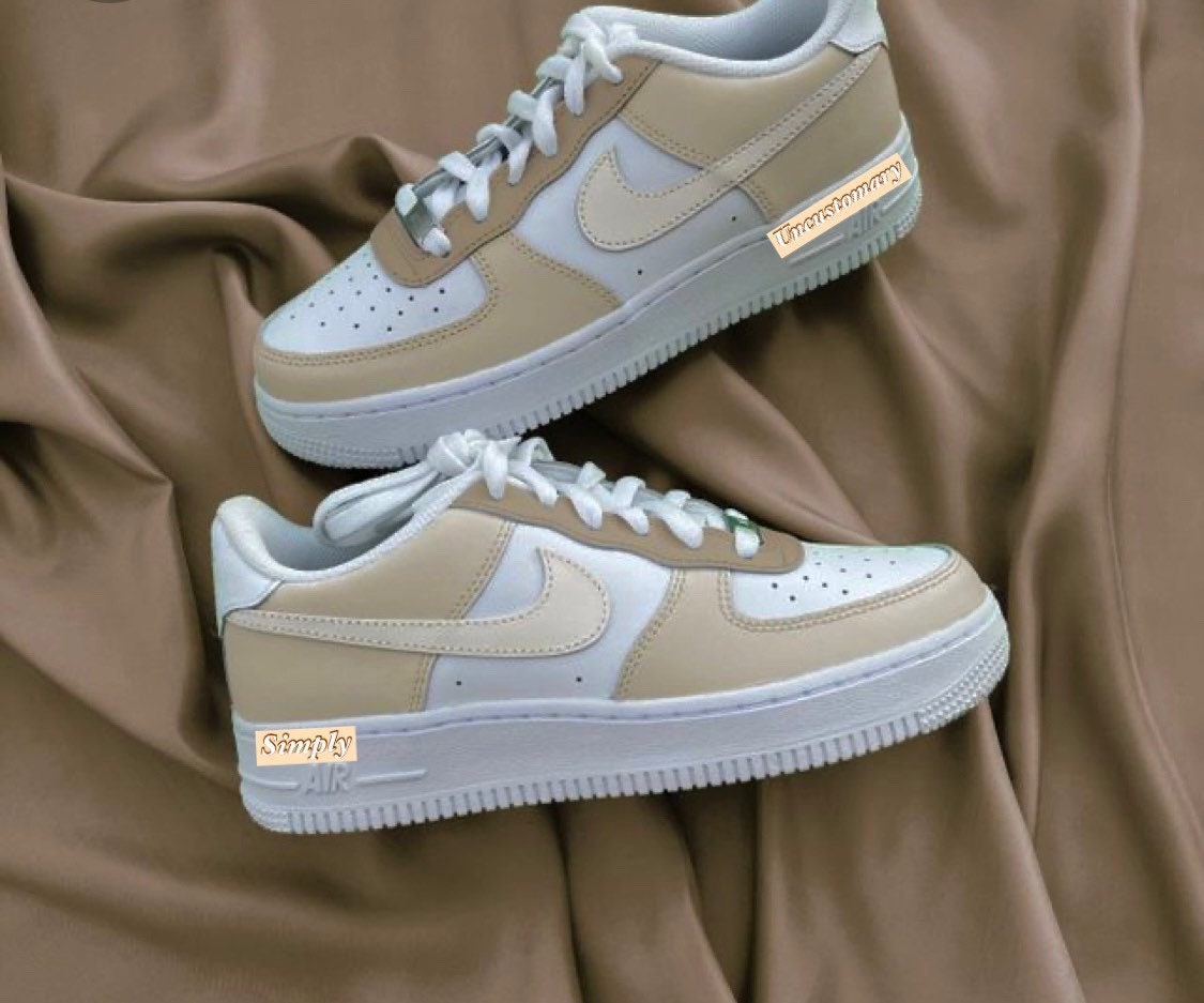 Tan Beige Custom Air Force 1s, Three Tone Air Force 1s, Brown Air ...