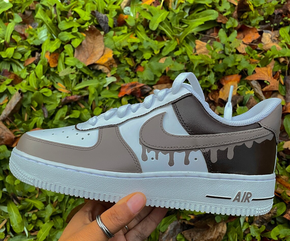 Custom Drip Air Force Ones Custom AF1 Custom Painted Brown | Etsy