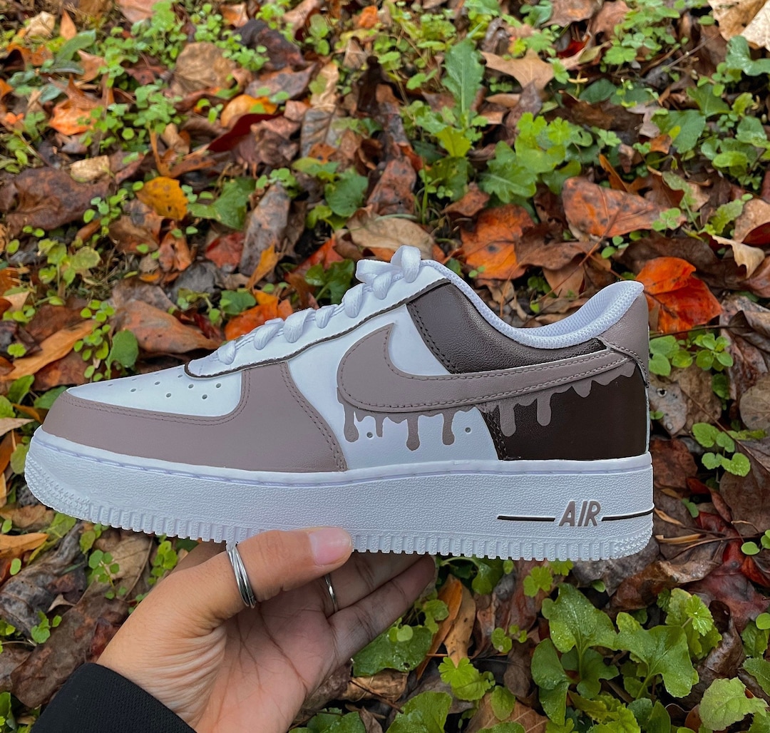 Custom Drip Air Force Ones - Custom AF1 - Custom Painted Brown Air ...