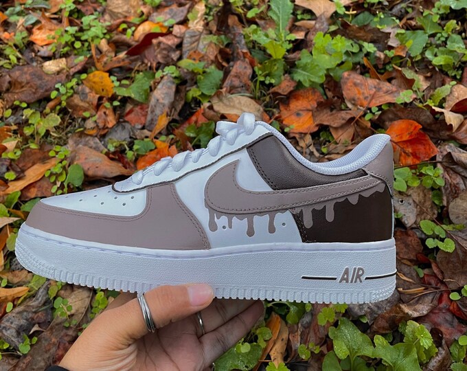 Custom Drip Air Force Ones - Custom AF1 - Custom Painted Brown Air ...