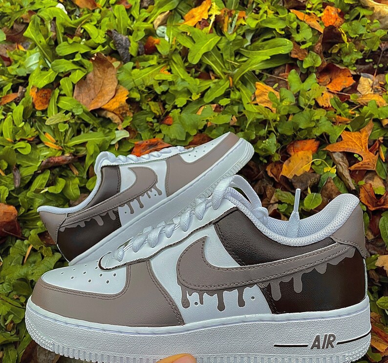 Custom Drip Air Force Ones Custom AF1 Custom Painted Brown | Etsy