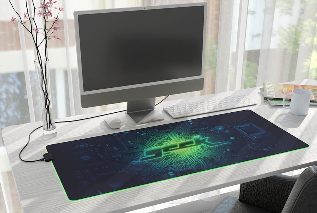 Geek Motherboard LED Gaming Mouse Pad, Desk Mat, Great Gift F Gamers ...