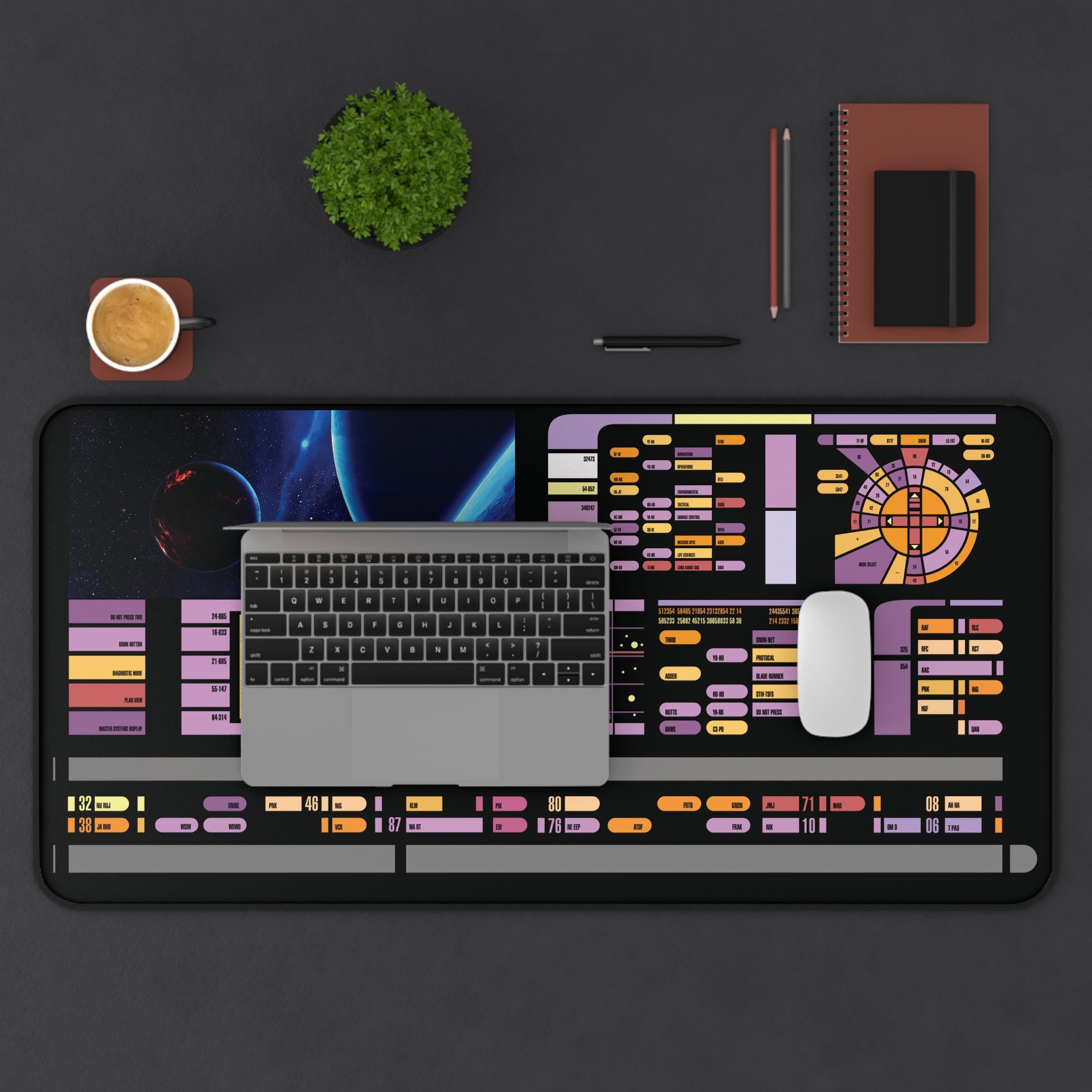 Out of This World Outer Space Control Desk Mat, Extra Large Mouse Pad ...