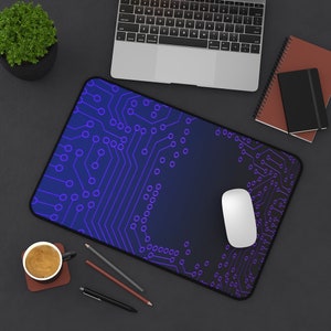 Beautiful Cyber Blue Motherboard Desk Mat. Great for Gaming, Office ...