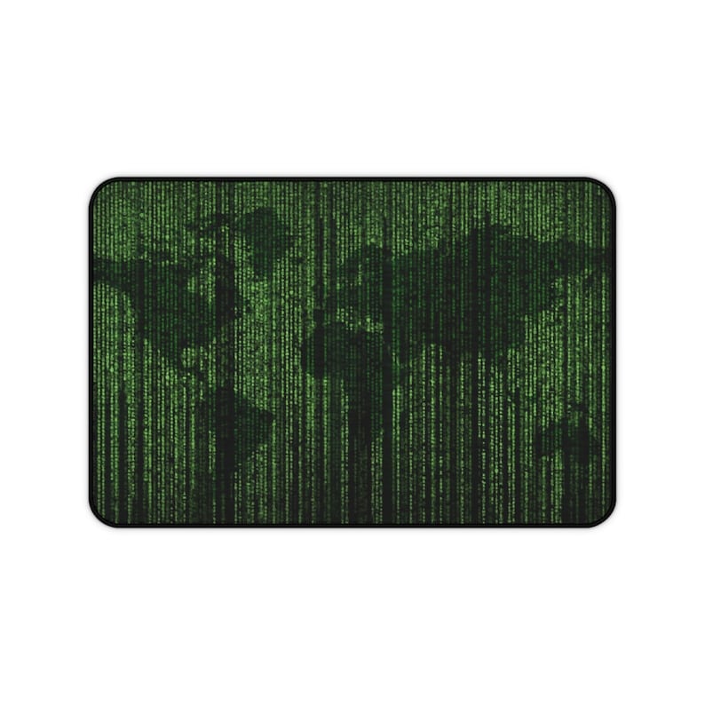 Matrix Code World Map Control System Display Gamer Mouse Pad, Laptop ...