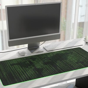 Matrix Code World Map LED Gaming Mouse Pad, Desk Mat, Great Gift F ...