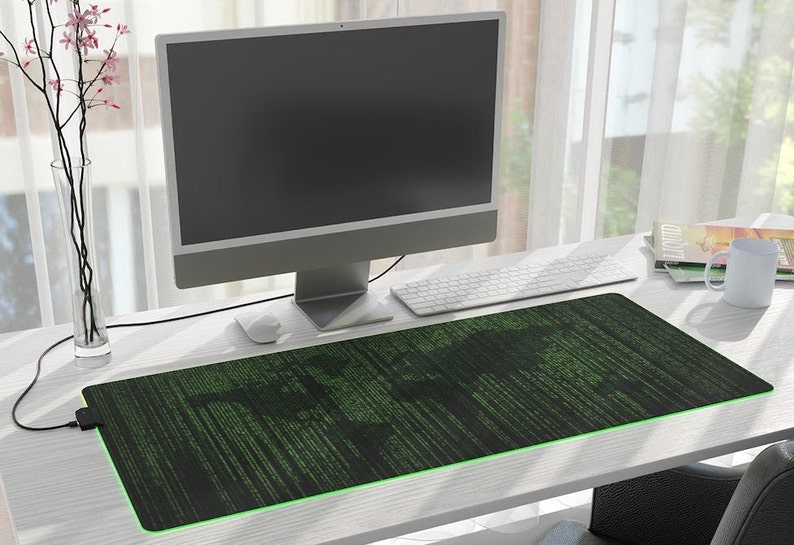 Matrix Code World Map LED Gaming Mouse Pad Desk Mat Great - Etsy