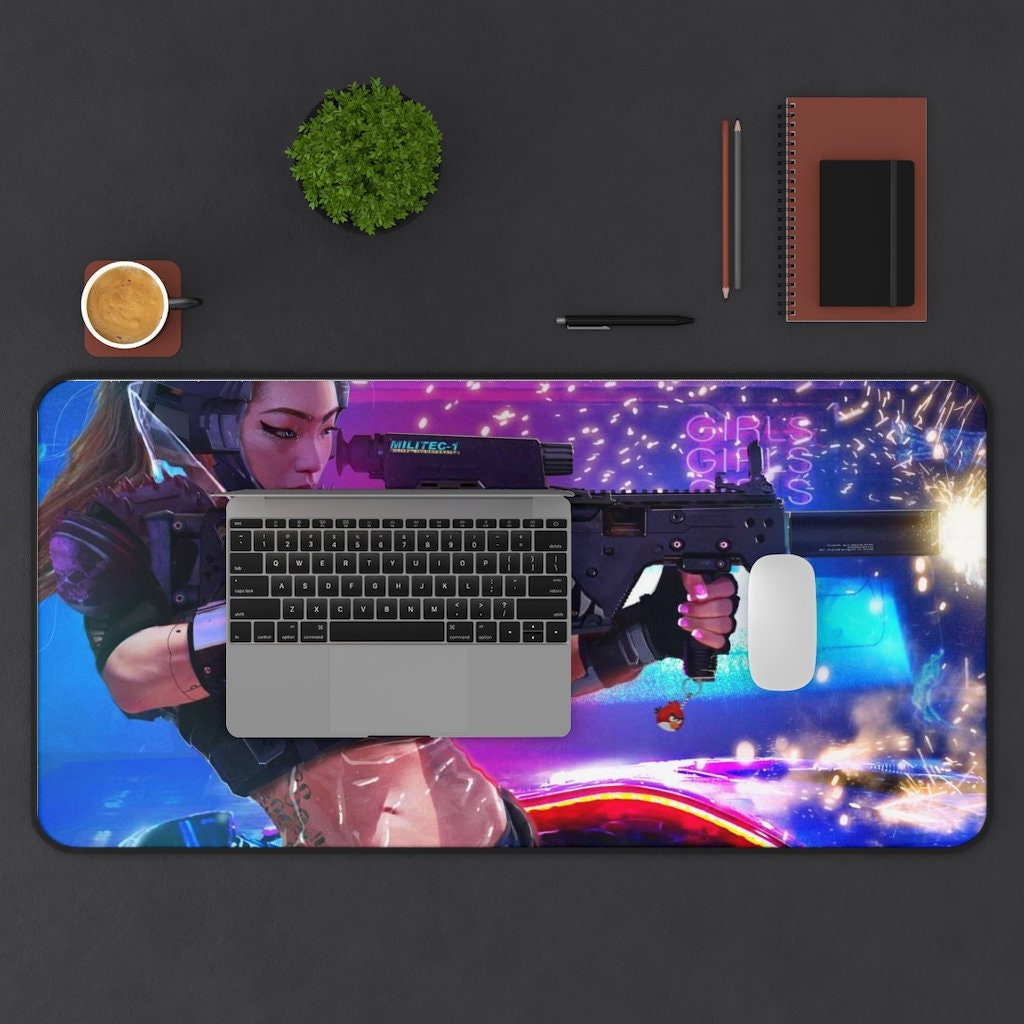 Cyberpunk Girl Desk Mat Extra Large Mouse Pad Gamer Mouse - Etsy