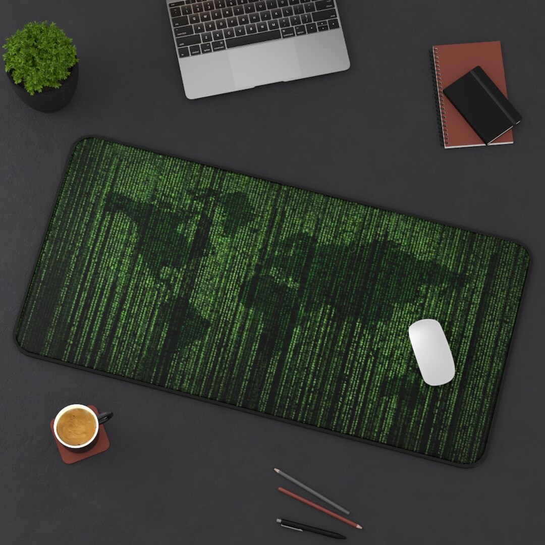 Matrix Code World Map Control System Display Gamer Mouse Pad, Laptop ...