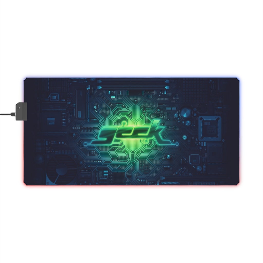 Geek Motherboard LED Gaming Mouse Pad, Desk Mat, Great Gift F Gamers ...