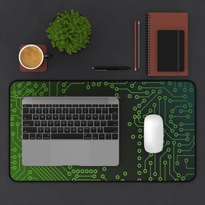 Beautiful Cyber Green Motherboard Desk Mat for Gaming and Office Use ...