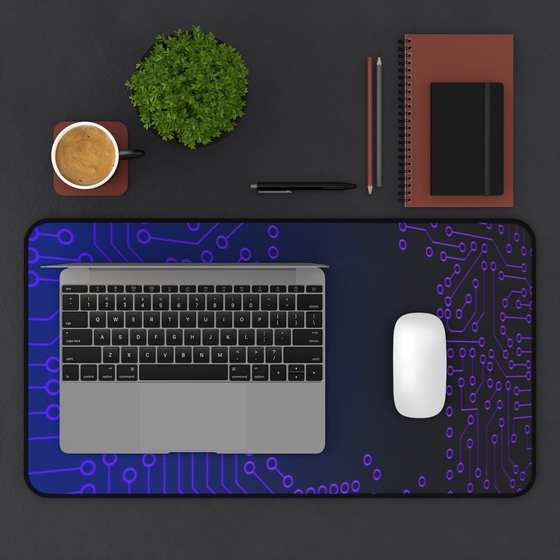 Beautiful Cyber Blue Motherboard Desk Mat. Great for Gaming, Office ...