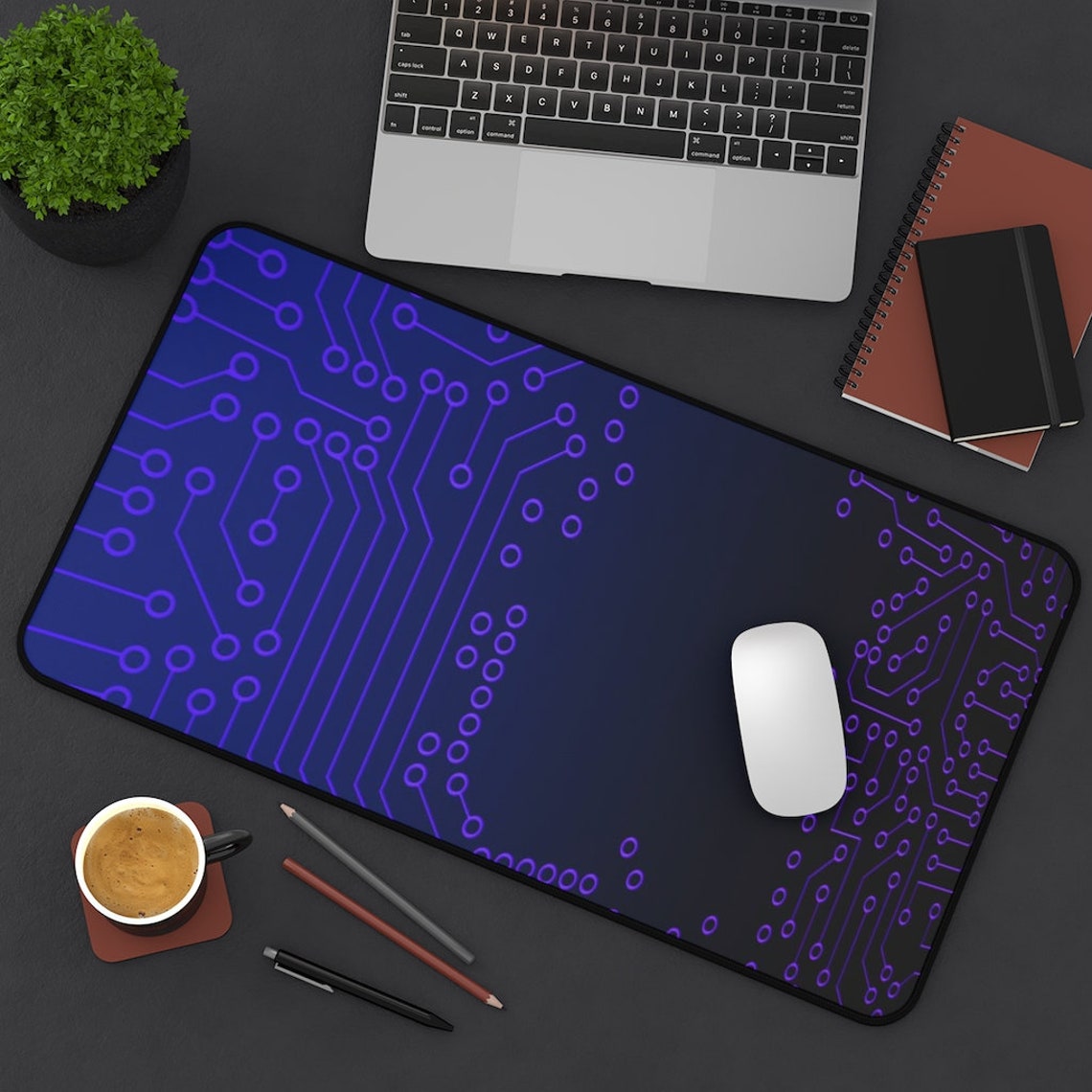 Beautiful Cyber Blue Motherboard Desk Mat. Great for Gaming, Office ...