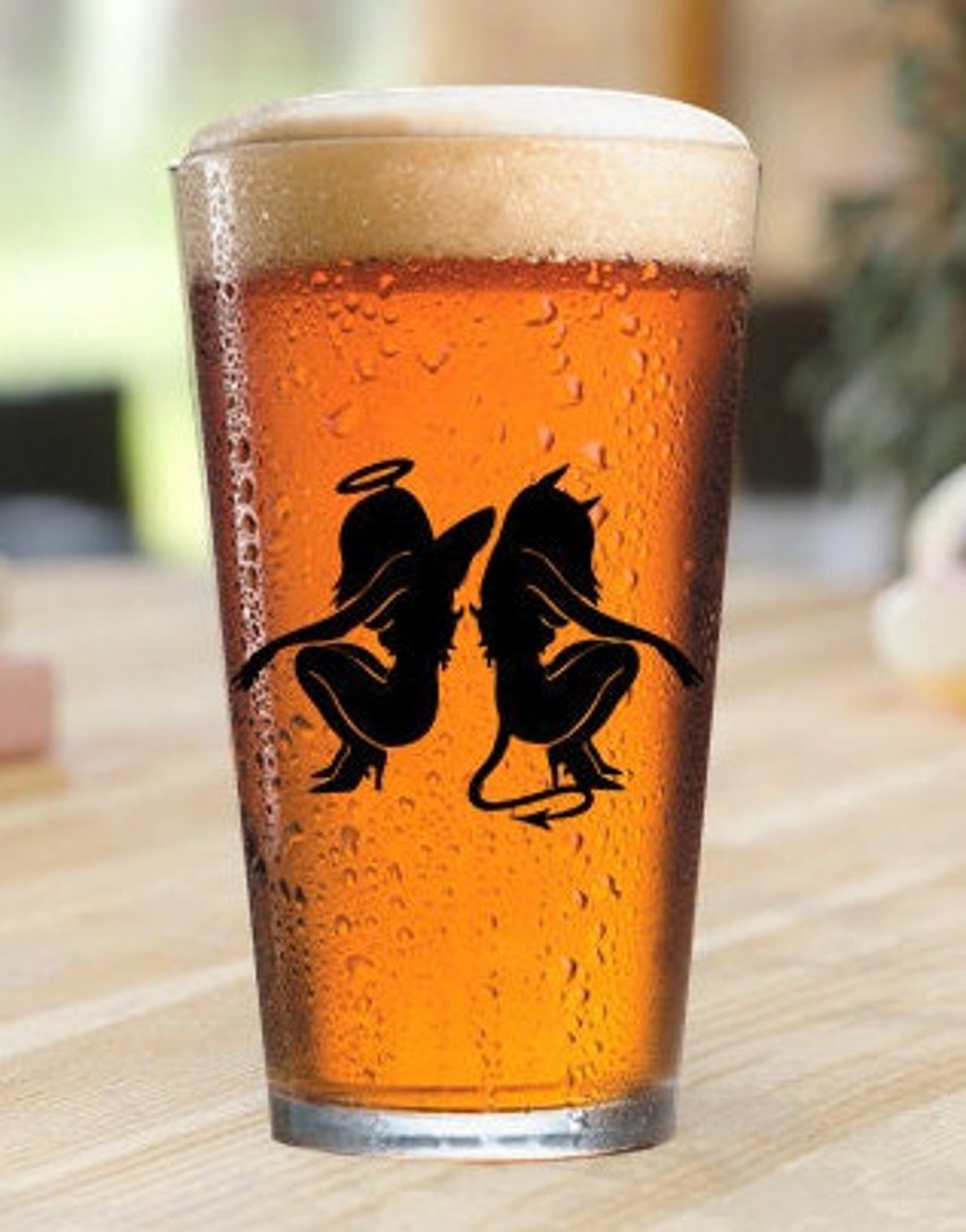 Angel and Devil Girls Pint Glass, 16oz - Etsy