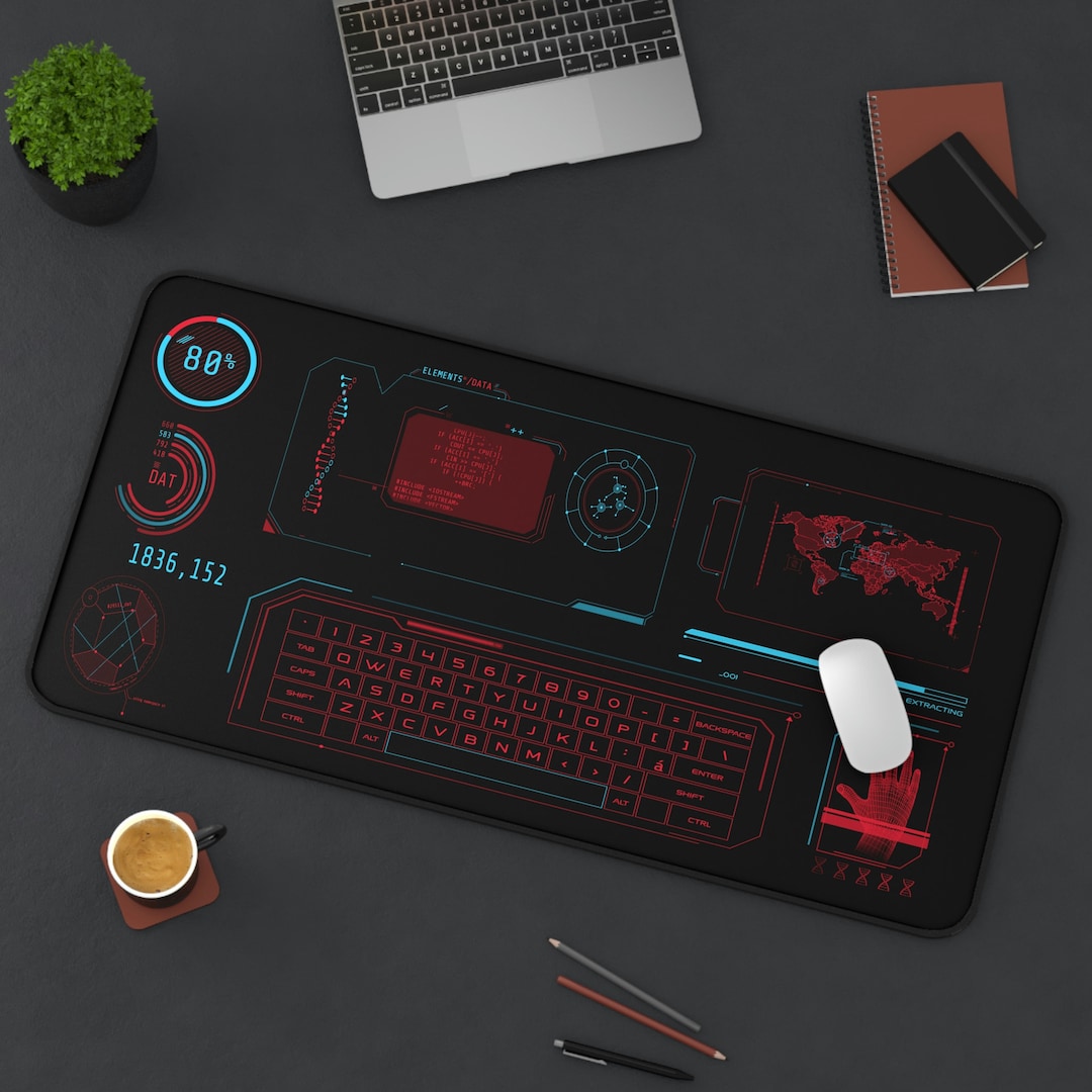 Sci Fi Cyber Punk DNA Gaming Extra Large Desk Mat, Mouse Pad, Gaming ...
