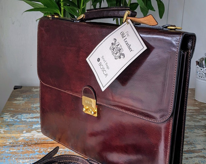 New Old Stock Bosca Briefcase, NWT Vintage Luxury Leather Briefcase - Etsy