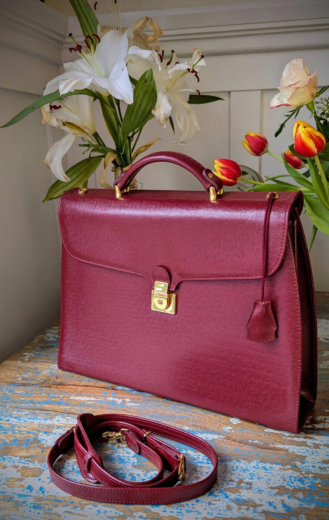 Vintage NOS Oxblood Red Texier Briefcase, Made in France - Etsy