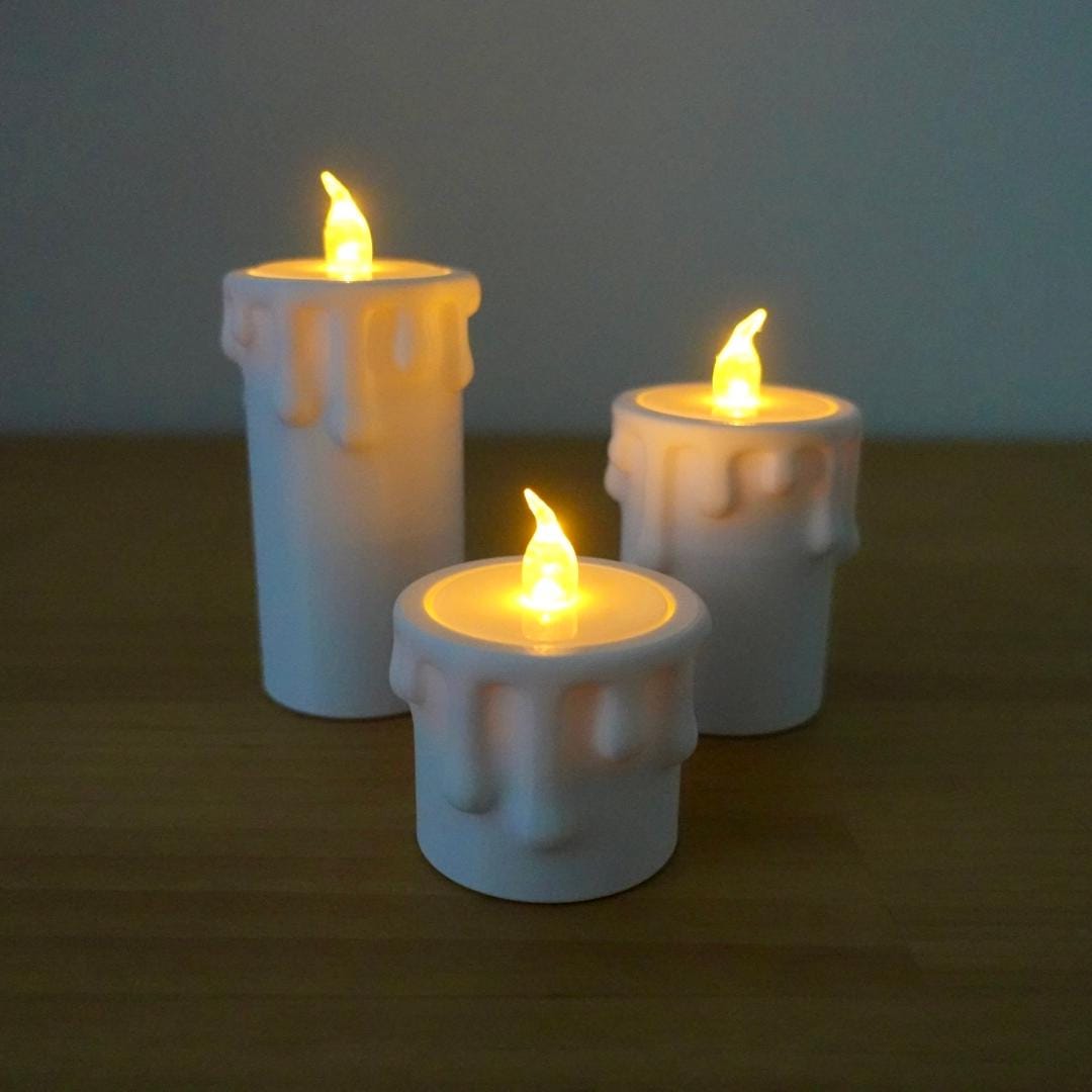 3D Printed Candle Set of 3 - 1-small, 1-medium, 1- Large Size | Unique ...