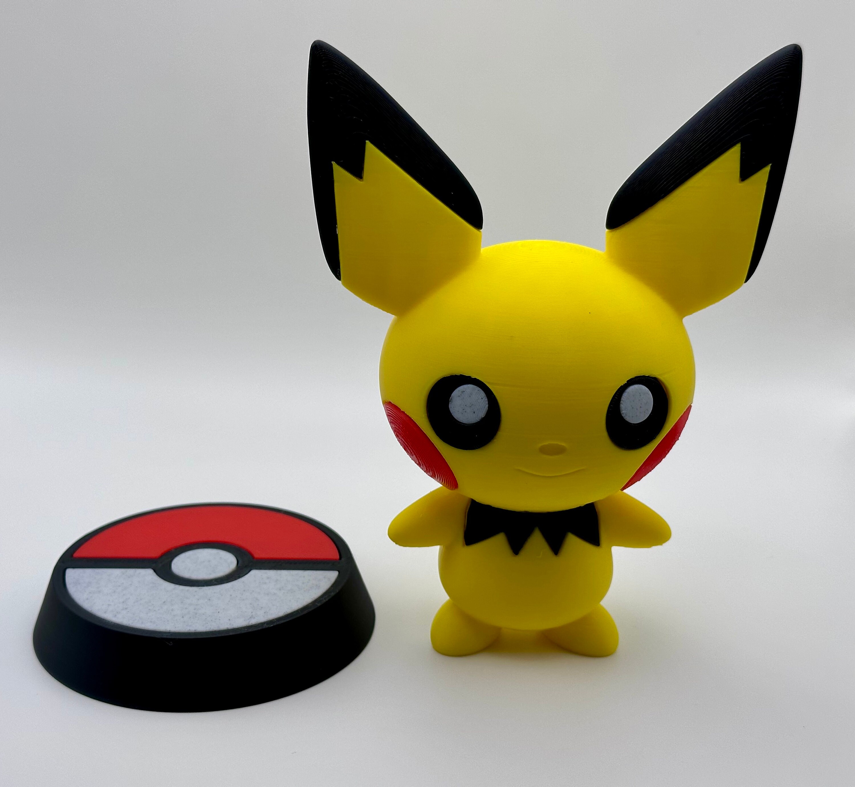 Multi-color Pichu 3D Printed Figurine With Poke Ball Base - Etsy