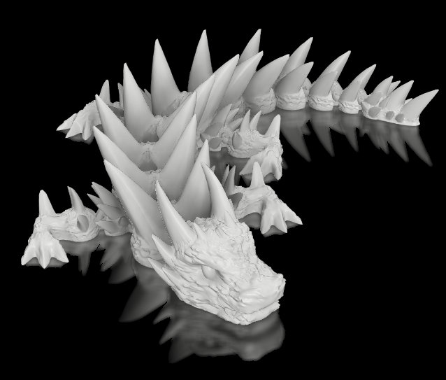 Articulated Bone Spike Dragon 3D Printed Reptile Sculpture - Etsy