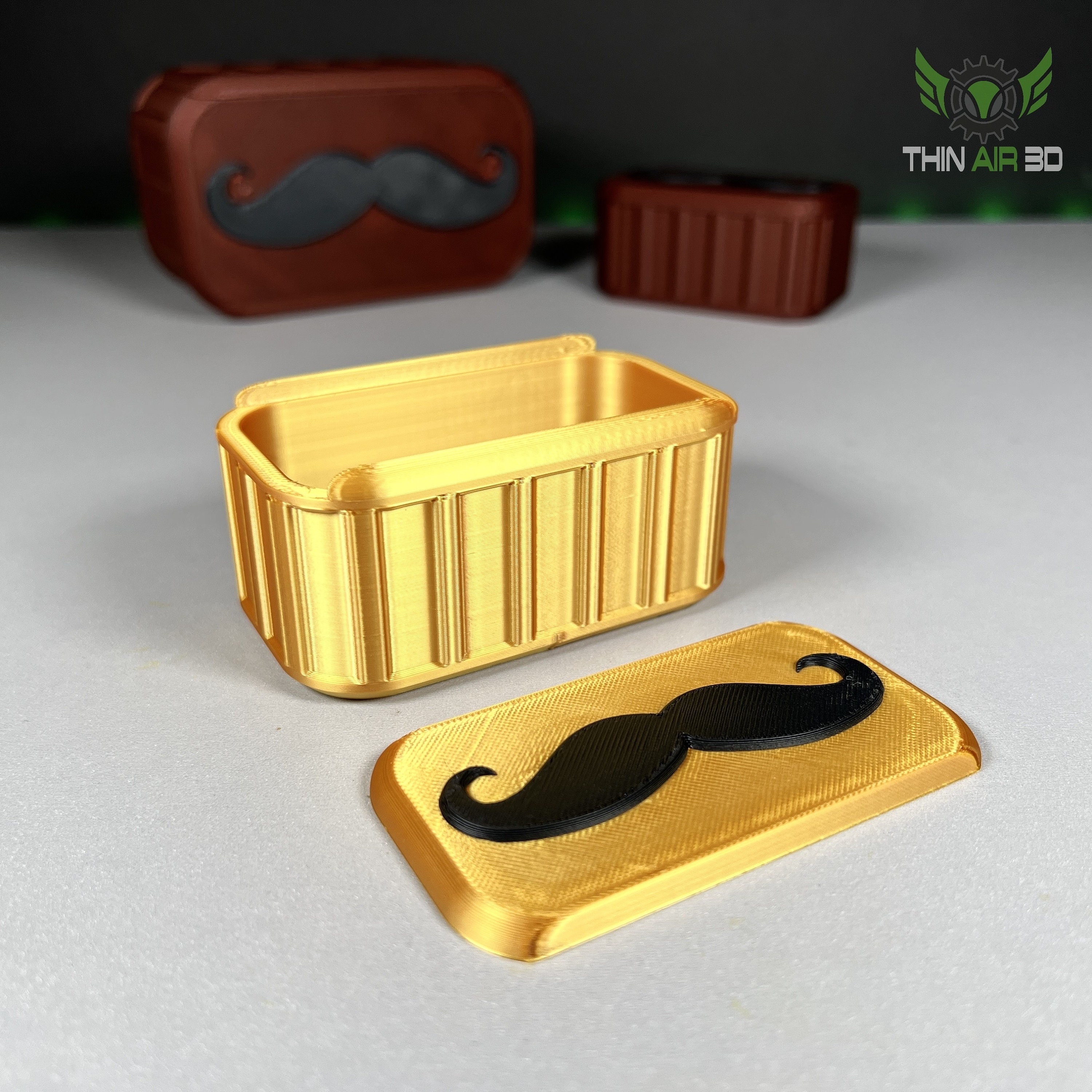 Stache Box Mustache Logo Herb Storage Container - Etsy