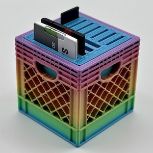 3D Printed Mini Milk Crate With SD, Micro SD Holder Slots - Compact and ...