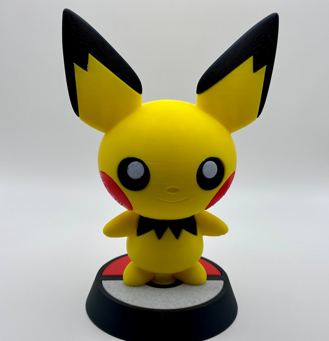 Multi-color Pichu 3D Printed Figurine With Poke Ball Base - Etsy