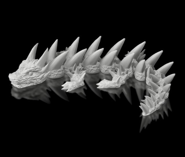 Articulated Bone Spike Dragon 3D Printed Reptile Sculpture - Etsy