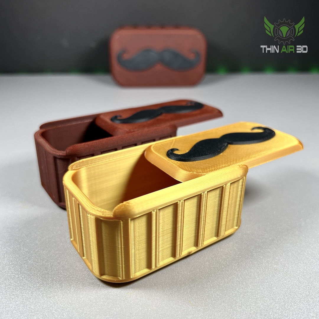 Stache Box Mustache Logo Herb Storage Container - Etsy