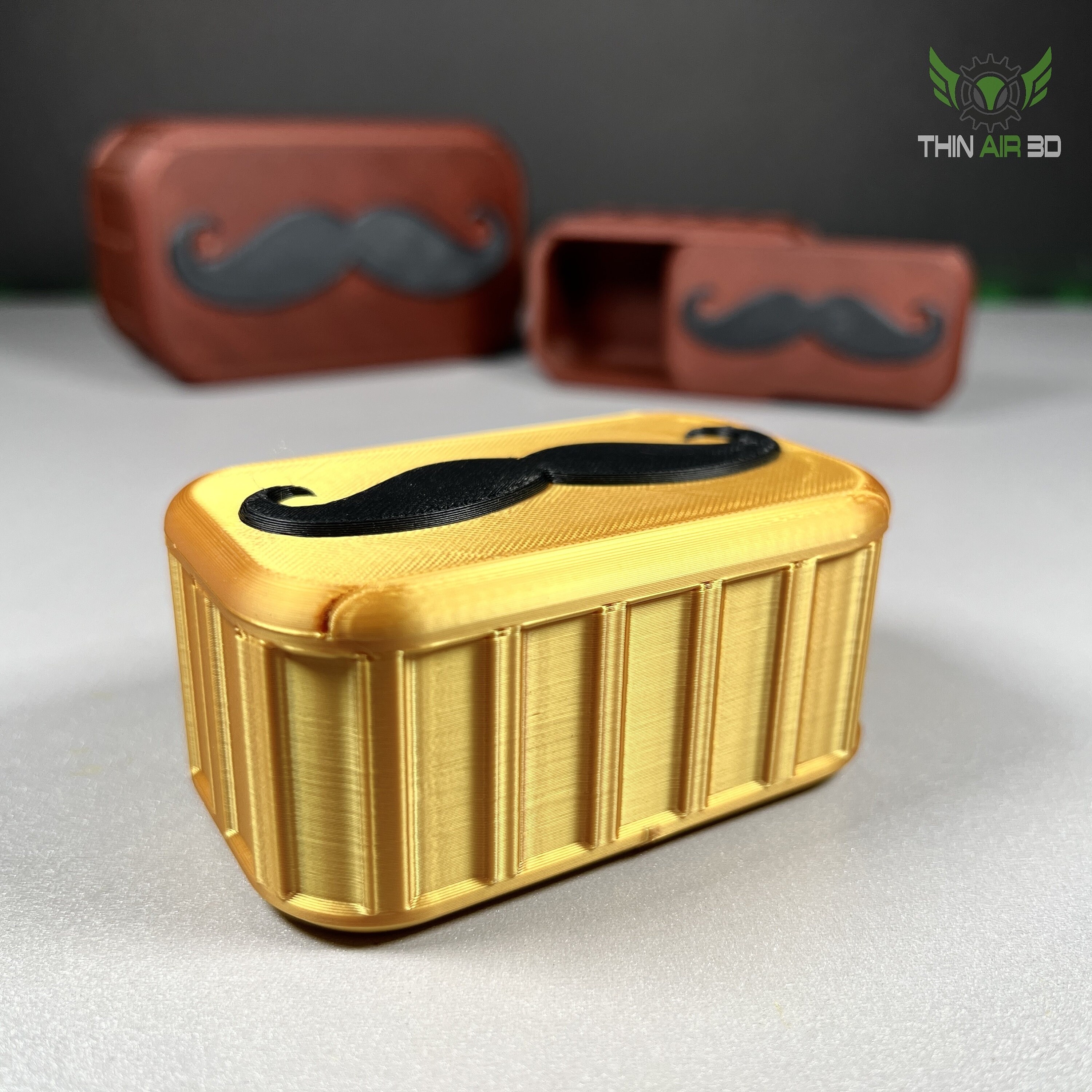 Stache Box Mustache Logo Herb Storage Container - Etsy