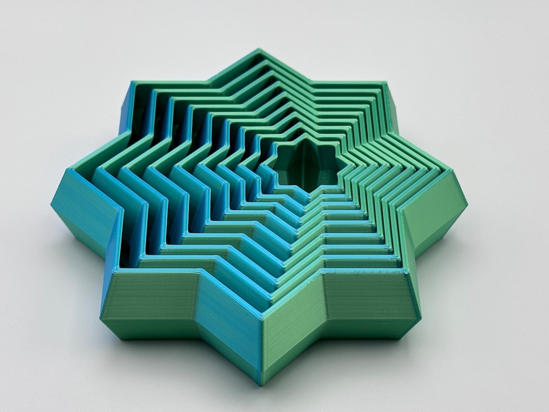 3D Printed Fidget Star Interactive Stress Relief Toy 4.5 Inch Diameter ...