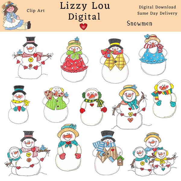 Snowmen Clip Art - Etsy
