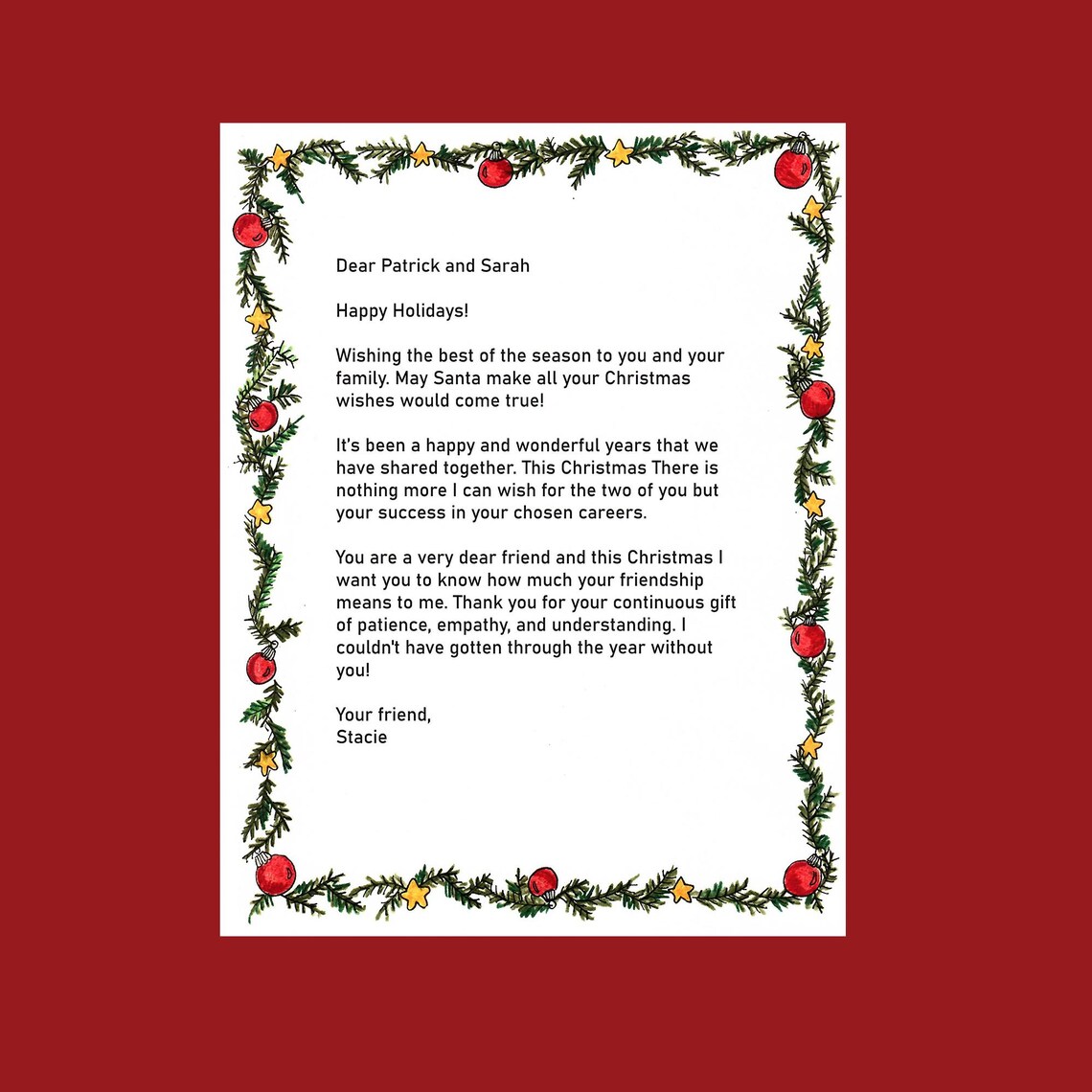 Christmas Letter Paper. for Writing Christmas Letters, Printing ...