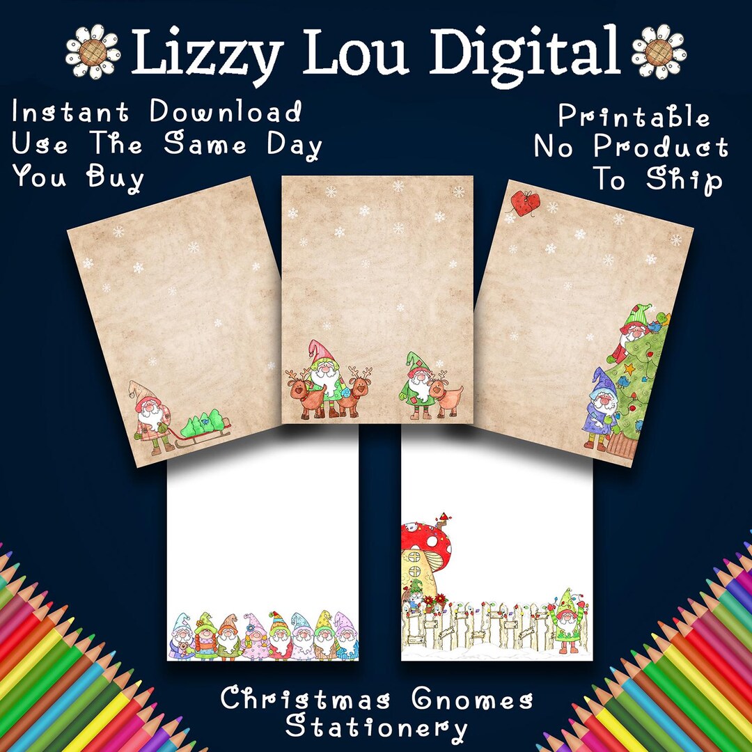 Christmas Gnome Paper. for Writing Christmas Letters, Printing ...