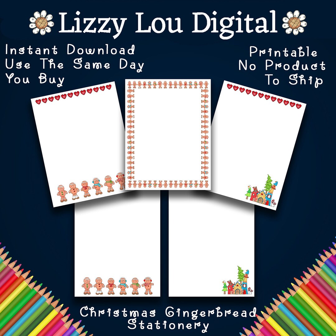 Gingerbread Christmas Letter Stationery Paper. for Writing - Etsy