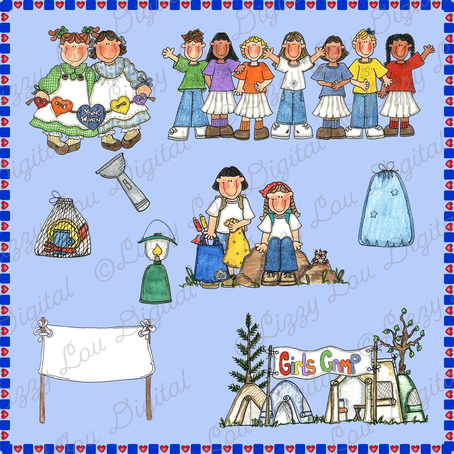 Young Women Clip Art. Images Are .png at 300dpi. Digital Files. for ...