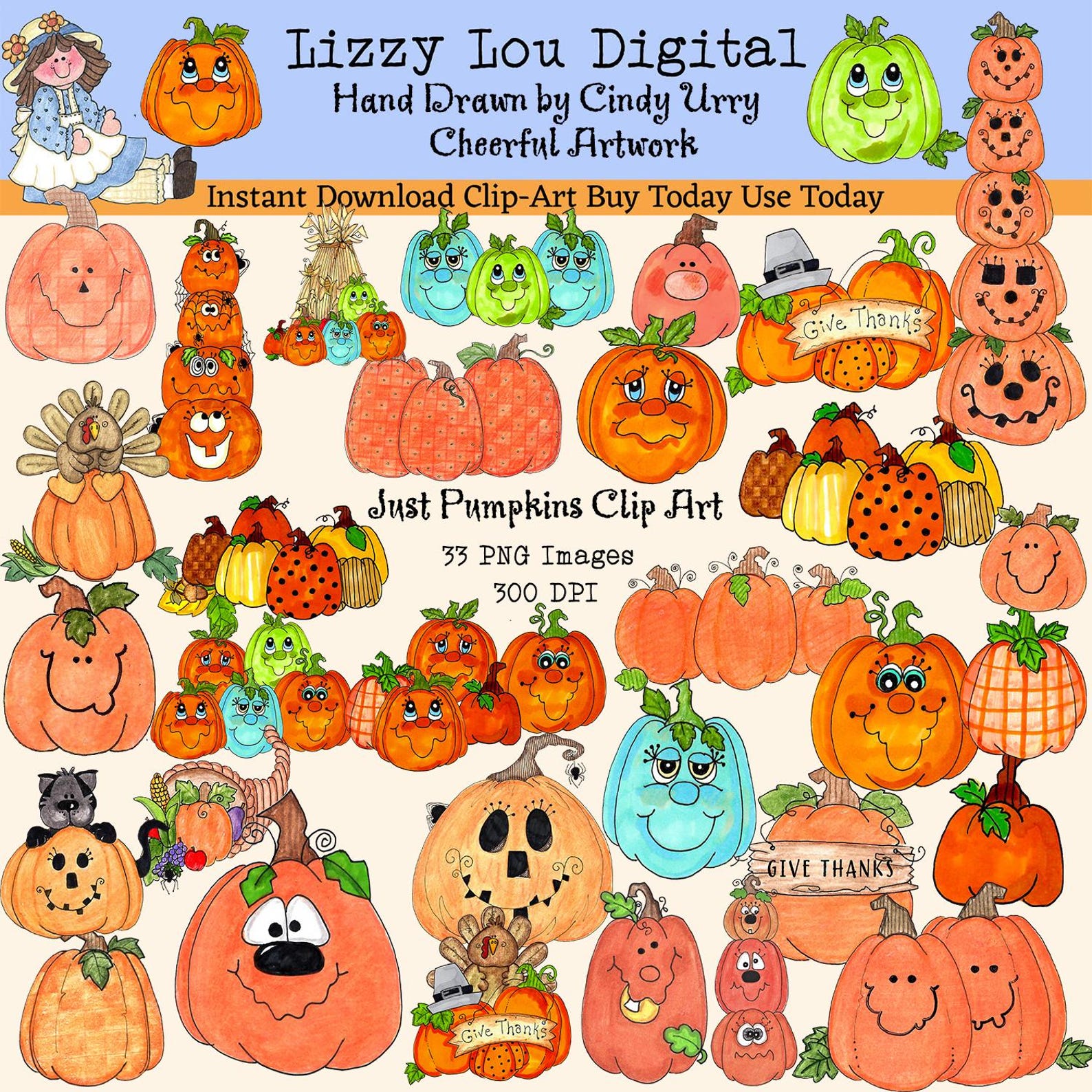 Just Pumpkins Clip Art. Images Are .png at 300dpi. Digital Files. for ...