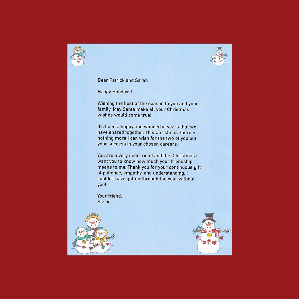 Christmas Letter Paper. for Writing Christmas Letters, Printing ...