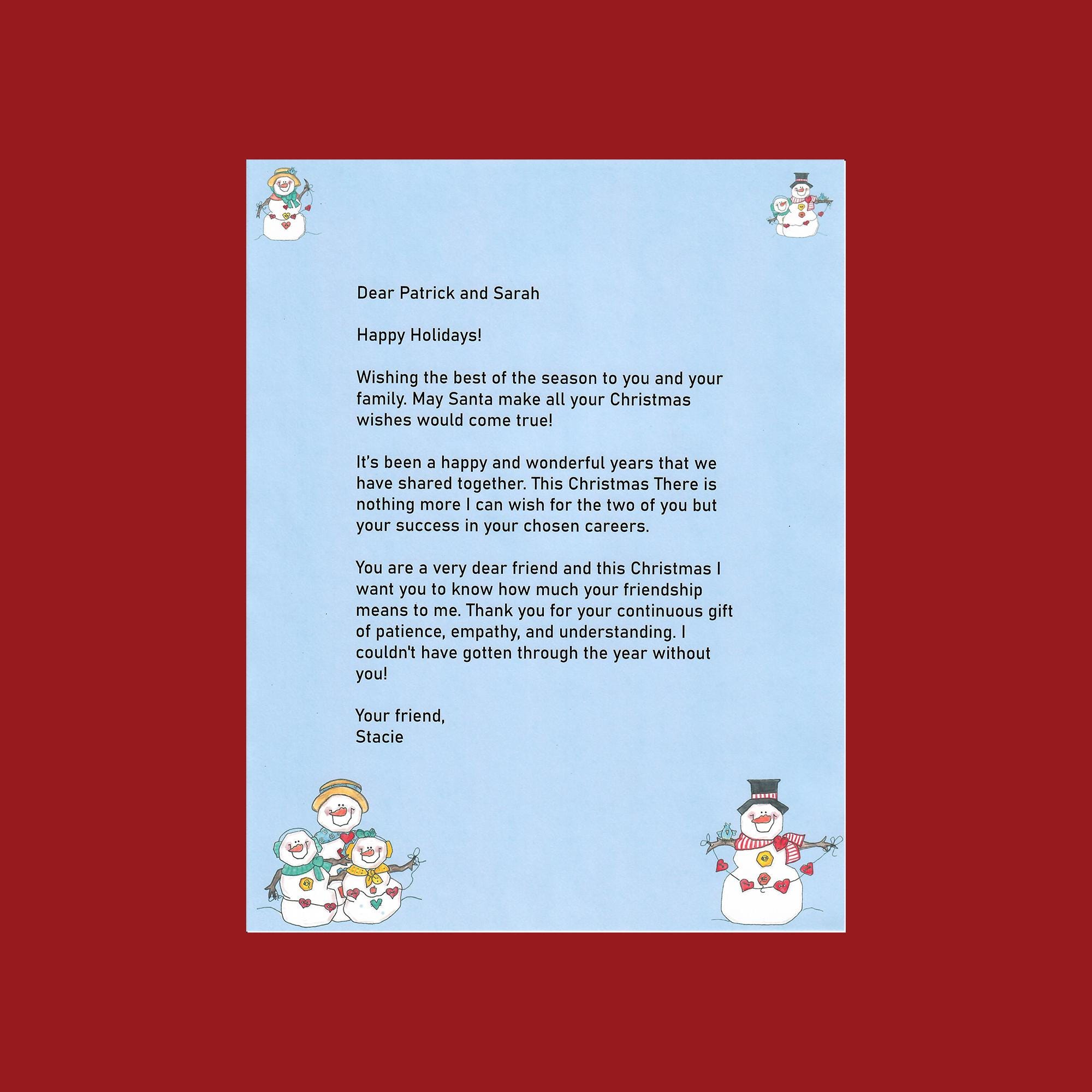 Christmas Letter Paper. for Writing Christmas Letters, Printing ...