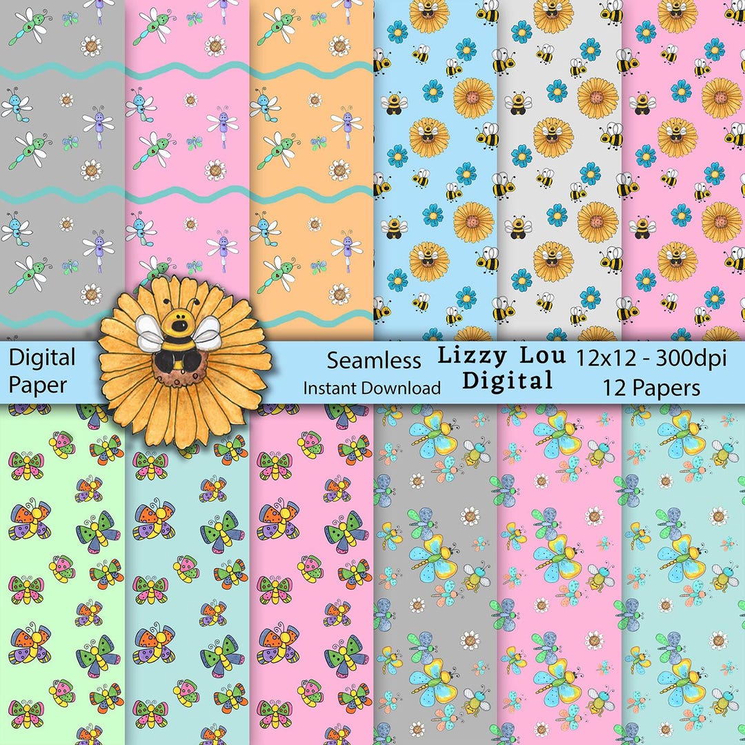 Spring Time Digital/printable Seamless Paper 12 X 12. Use in Craft ...