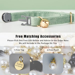 Breakaway Green+sage+forest Velvet Cat Collar Bowtie Leash Set ...