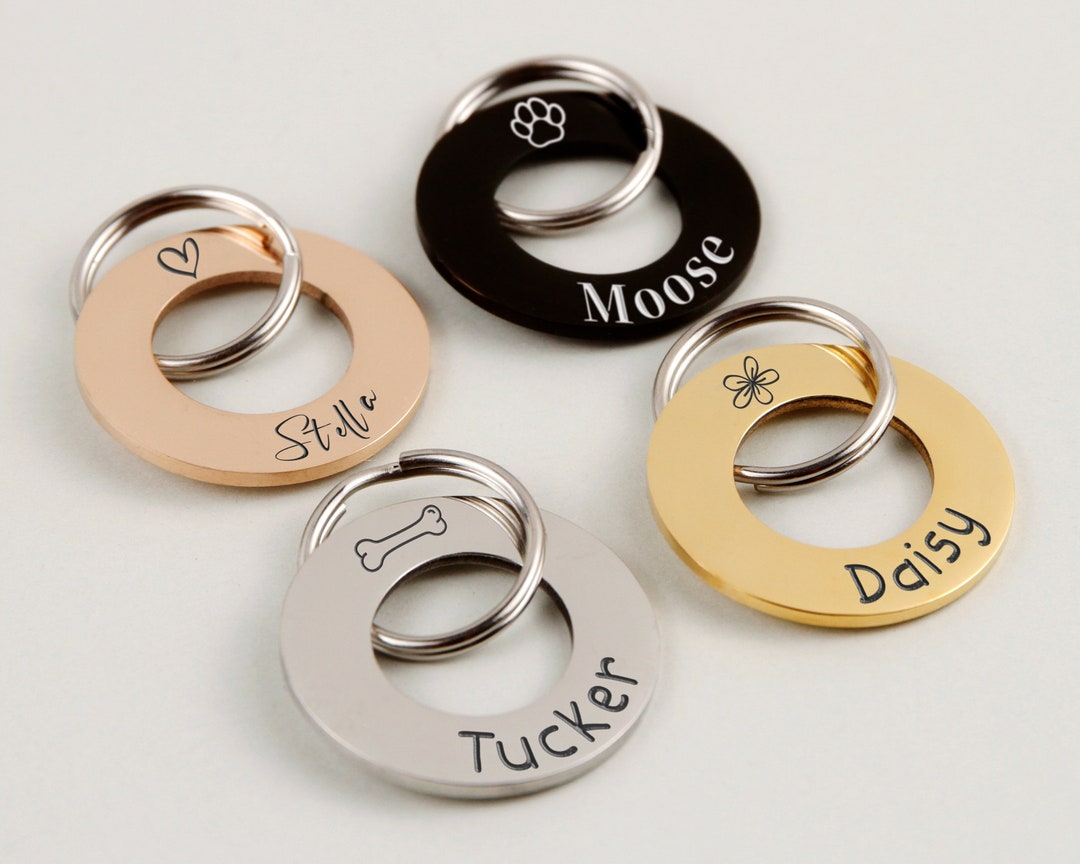 Round Dog Tag,double Side Custom Free Entgraved Silent Collar Circle ...
