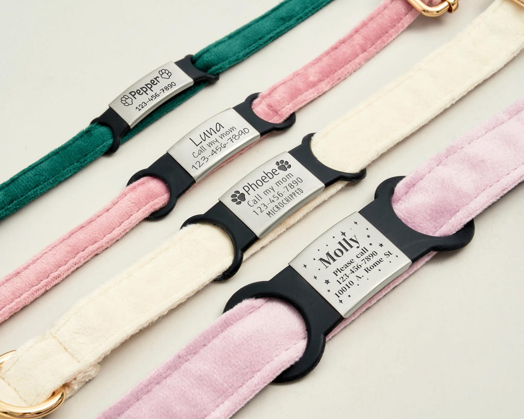 Custom Flexible Slide-on Collar Tag for Pets, Personalized Silicone ...