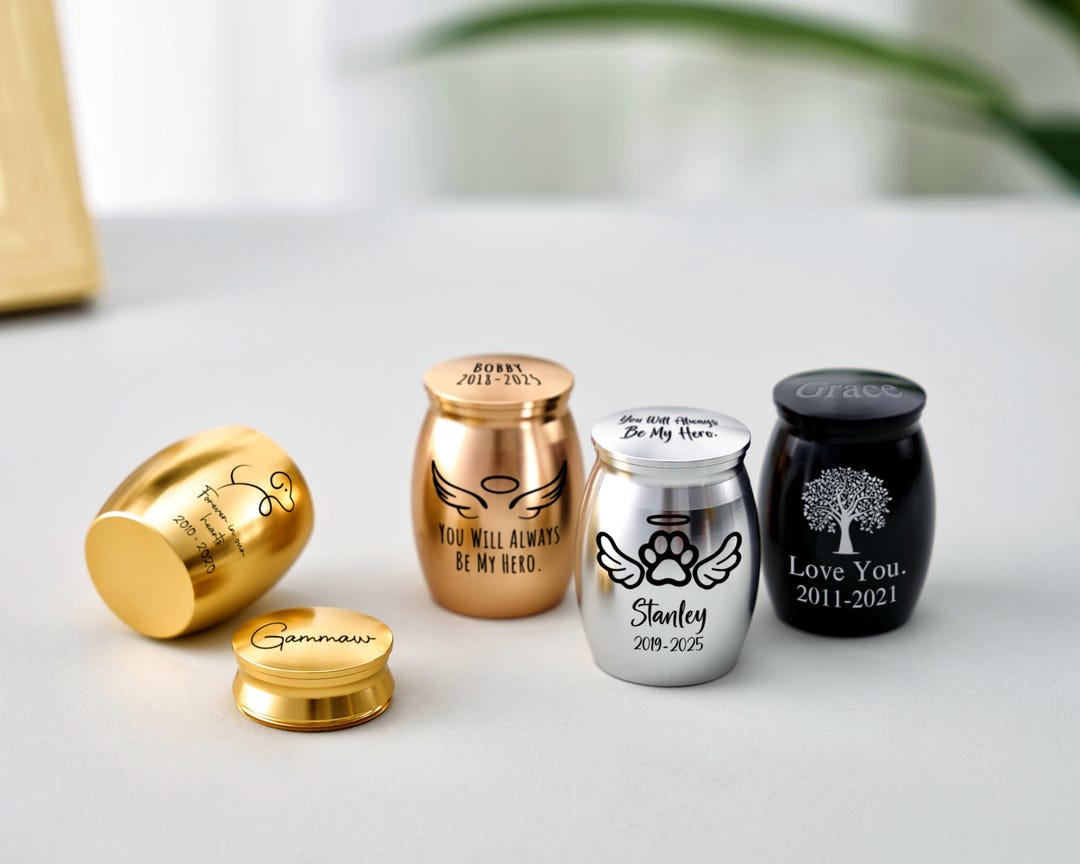 Mini Cremation Urn, Personalized Tree of Life or Paw Print Urn, Custom ...